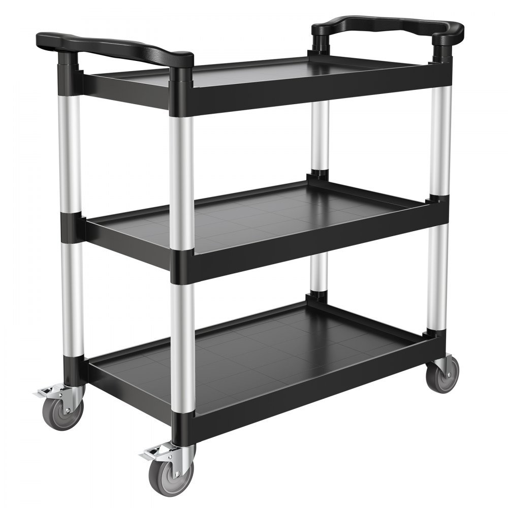 VEVOR Heavy Duty Utility Cart 500 lbs Capacity 3-tier Service Cart with ...