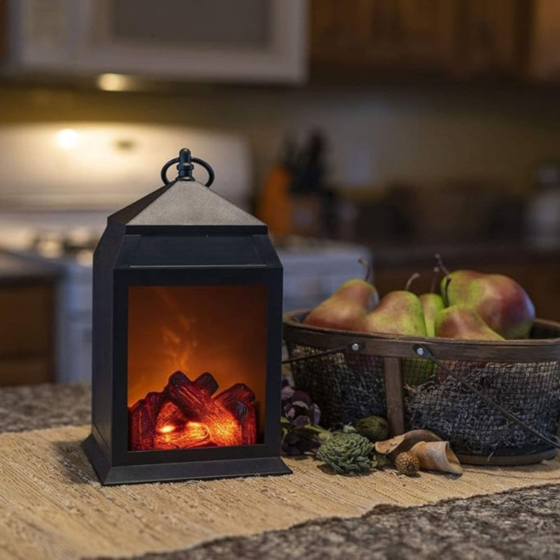 BOPWAY Small Fireplace Lantern Decor - Cozy Indoor & Mini Fireplace ...