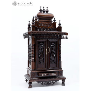 Exotic India 43" Designer Ganesha Temple with Double Doors | Wayfair