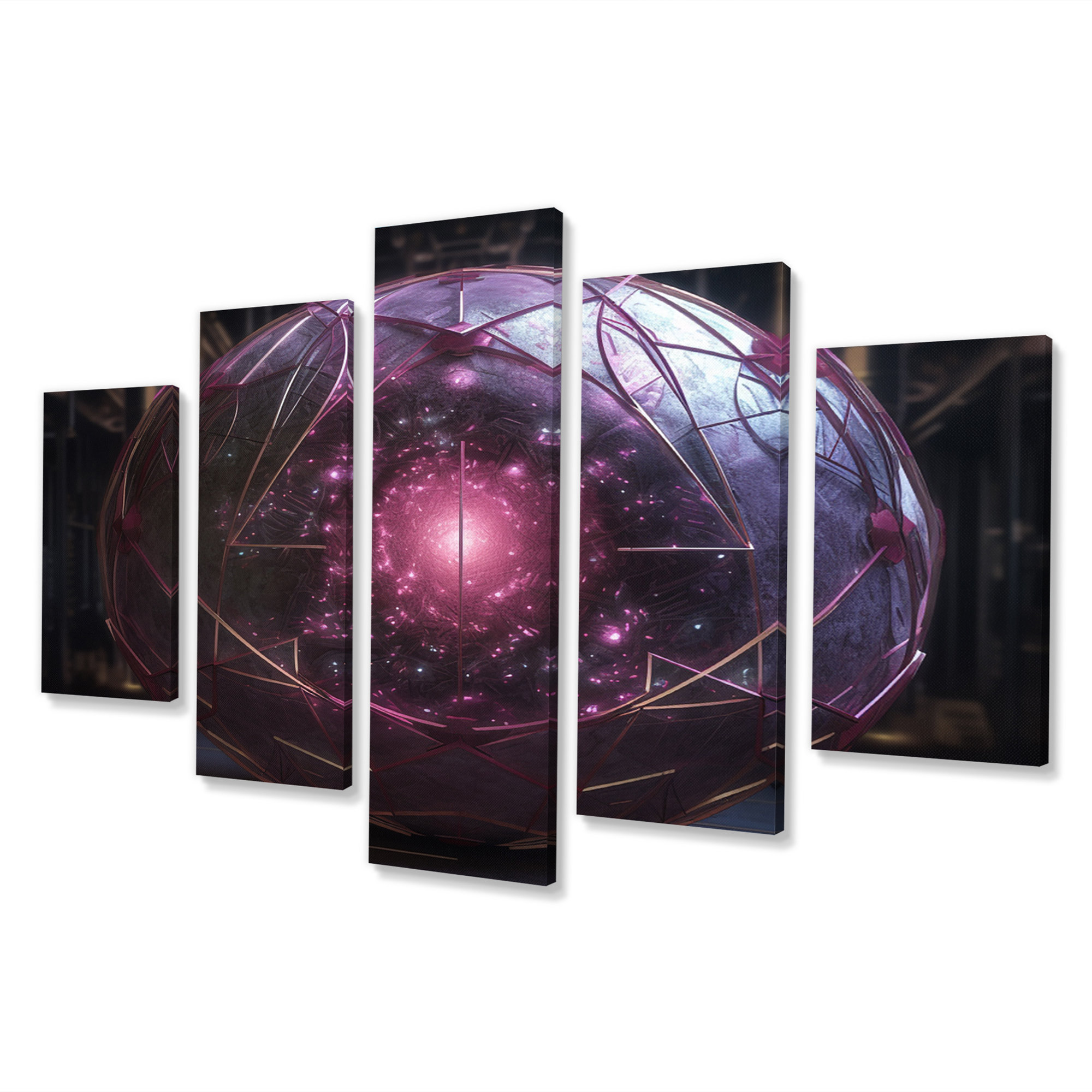 Ivy Bronx Galactic Planetary Sphere II - Modern Geometric Canvas Art ...
