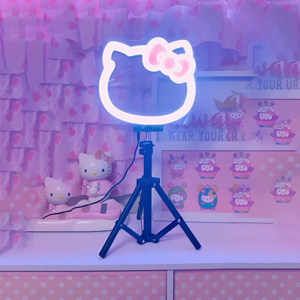 Trinx Davaughn 10 Inch RGB Desk Ring Light with Stand and Phone Holder ...