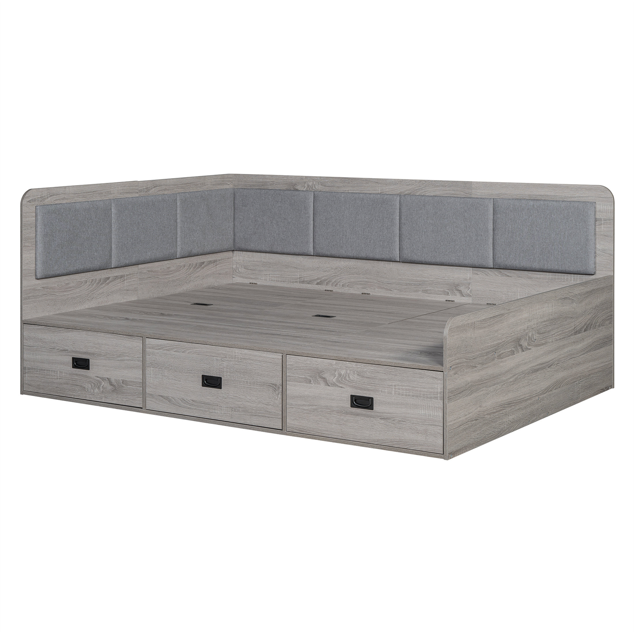 LIYU Rustic Acacia Wood Convertible Daybed Sofa | Wayfair