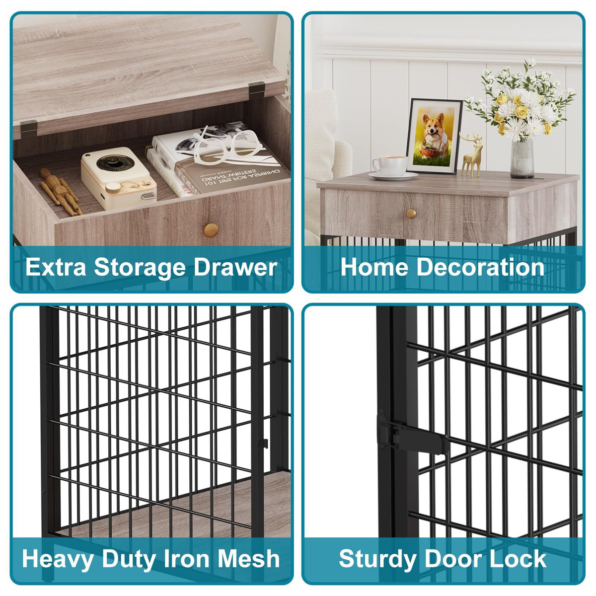 Archie & Oscar™ Small Dog Crate End Table,Dog Kennel End Table With ...