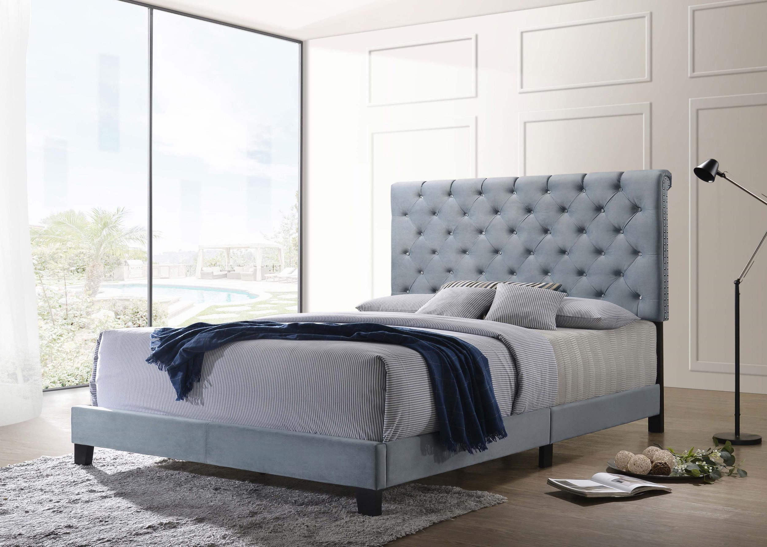 House of Hampton® Tufted Upholstered Low Profile Panel Bed & Reviews ...
