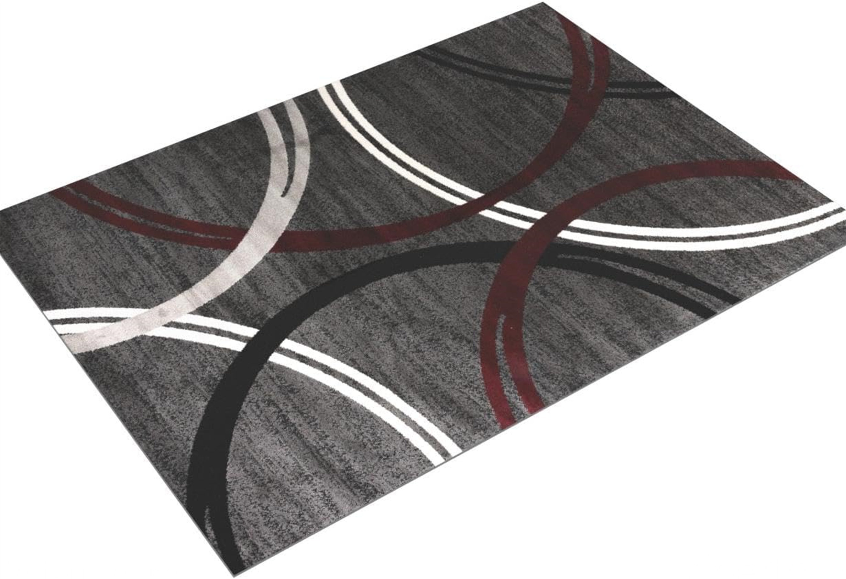 Brayden Studio® Modern Wavy Circles Design Area Rug,Red | Wayfair