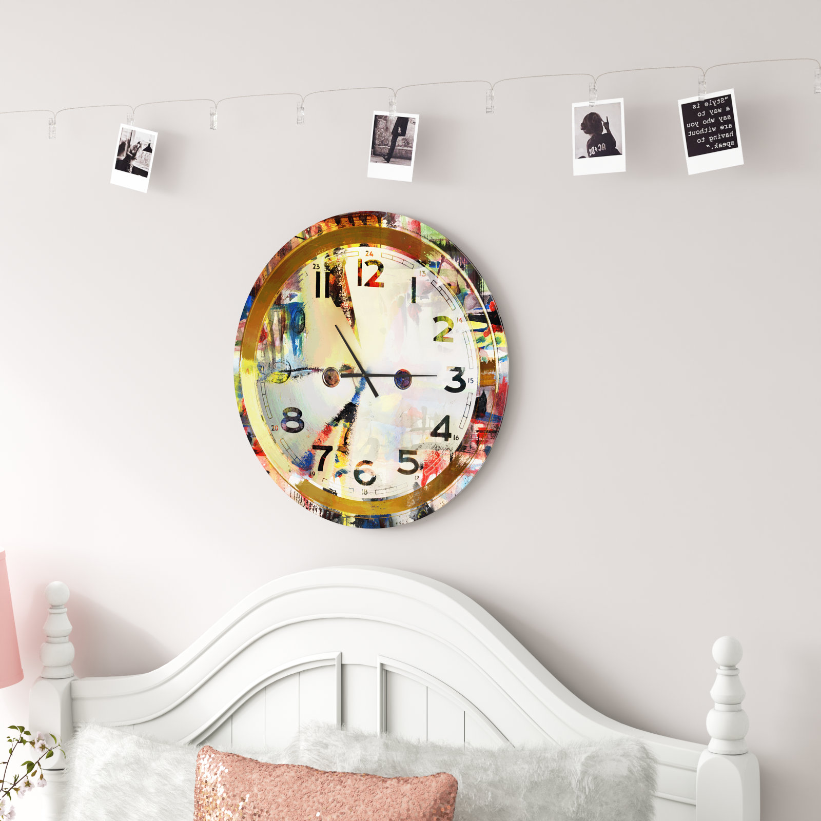 Wade Logan® People and Time Acrylic Watercolor - Modern Wall Clock ...