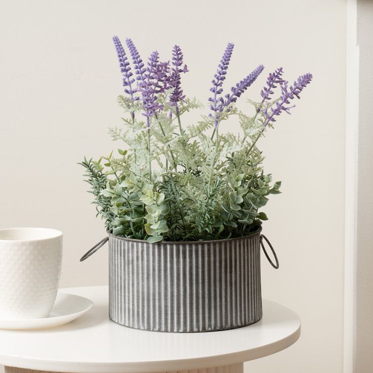 Lily Manor 37.5cm Faux Lavender in Iron Pot | Wayfair.co.uk