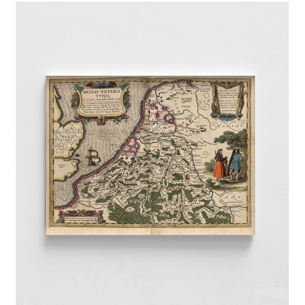 WeFrameArt Belgium, Antique Map Of Belgium Poster Print, Vintage Framed ...