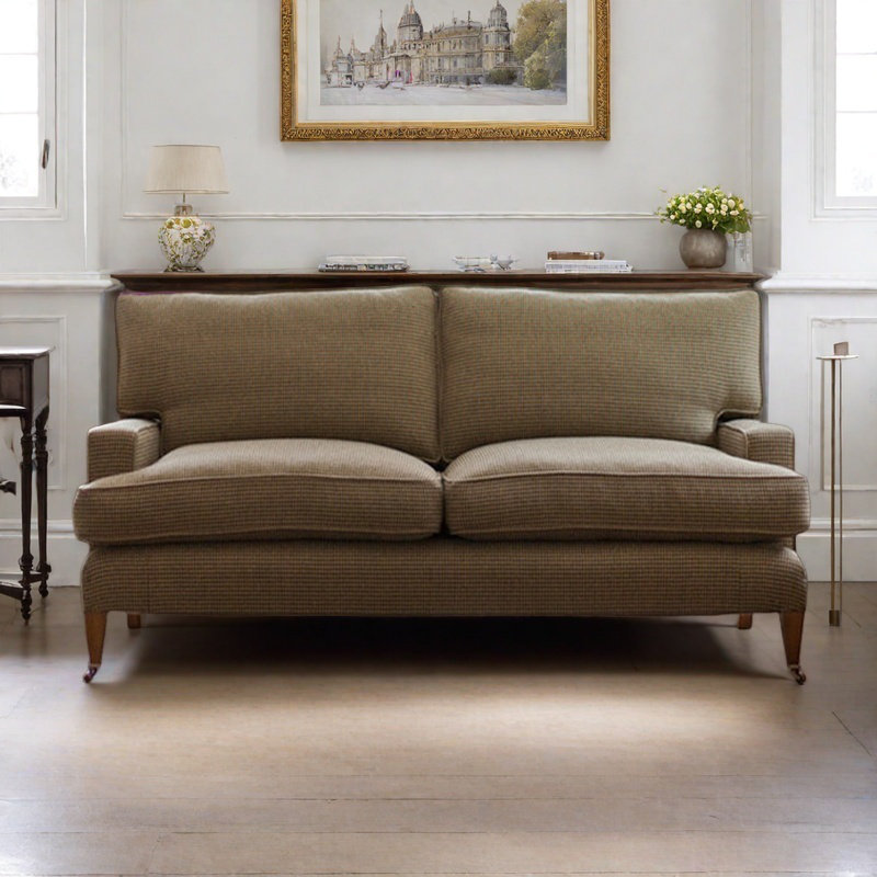 Axis Living Modern Cotton and Linen Striped Check Sofa | Wayfair