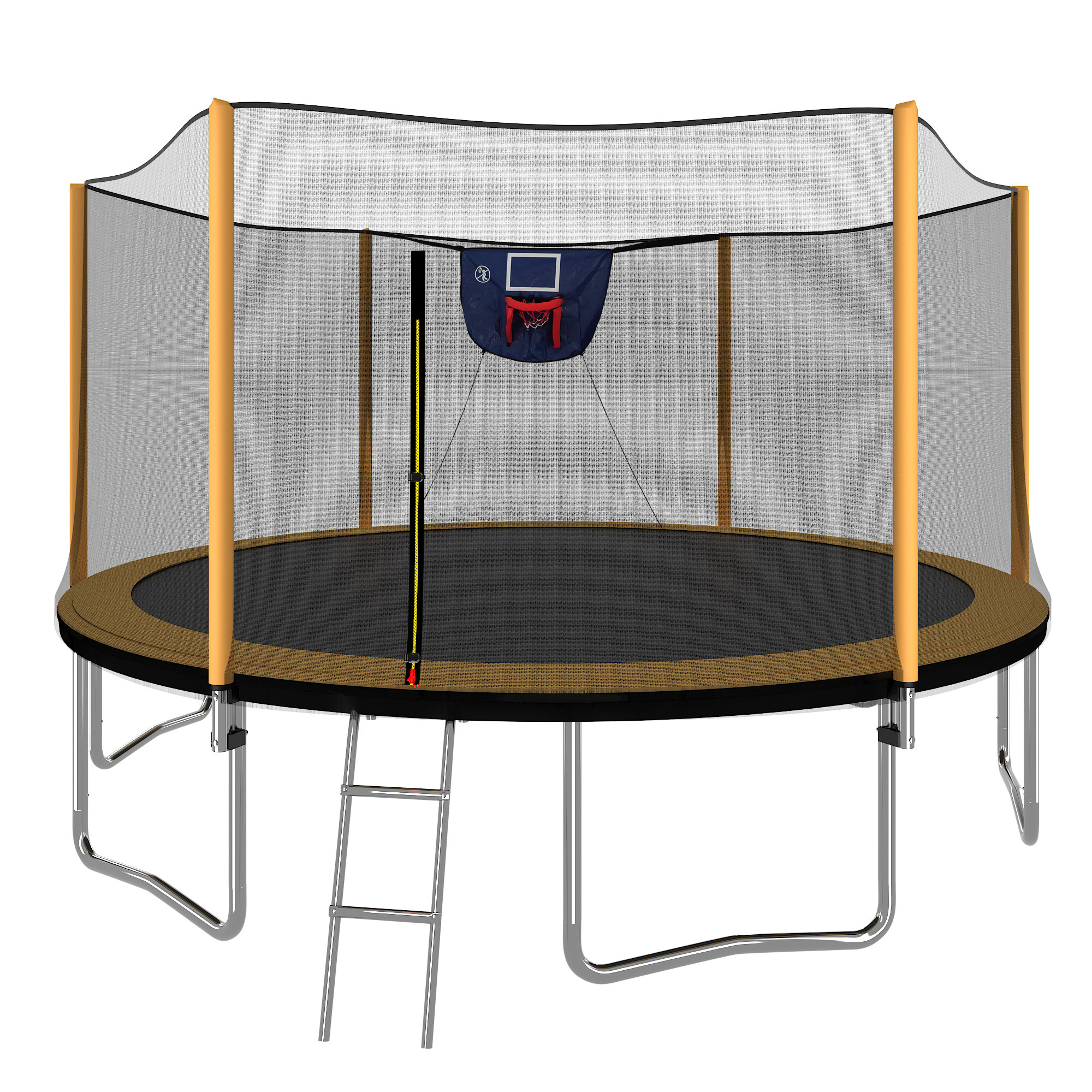 SKYBOUND 14Ft Trampoline With Basketball Hoop And Ladder(Outer Safety ...