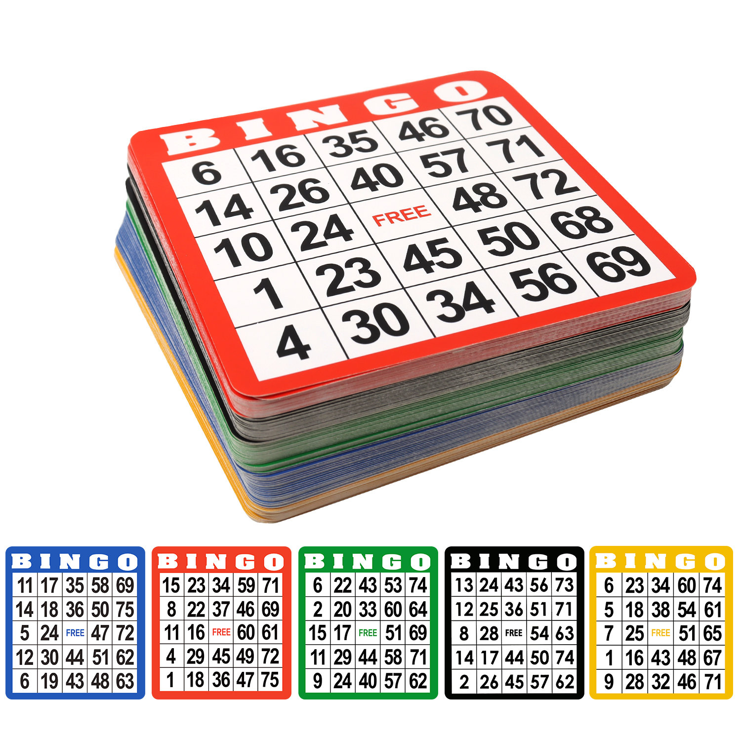 GSE Games & Sports Expert GSE 100-Pack Multi-Colour Bingo Game Cards ...