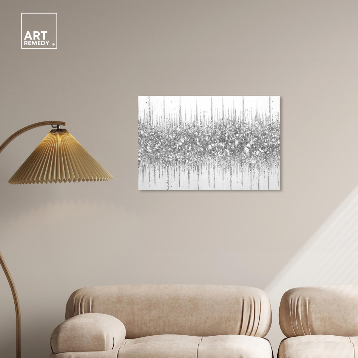 Art Remedy Grey Lines Inspo Canvas Modern Black White Abstract Art by ...