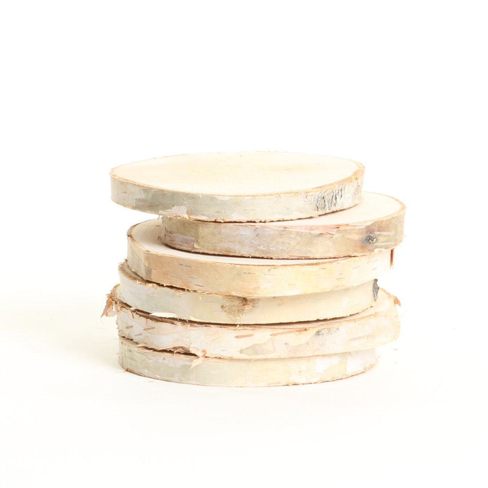Koyal Wholesale Birch Wedding 5-6 Inch Disc Rounds, 6-pack Birch Slices ...