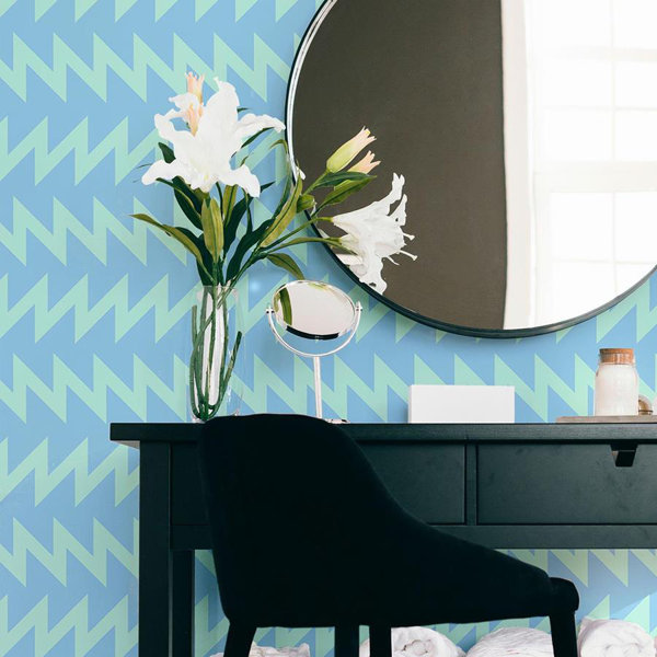 Wrought Studio Chevron Rays 96" L X 24" W Peel And Stick Wallpaper ...