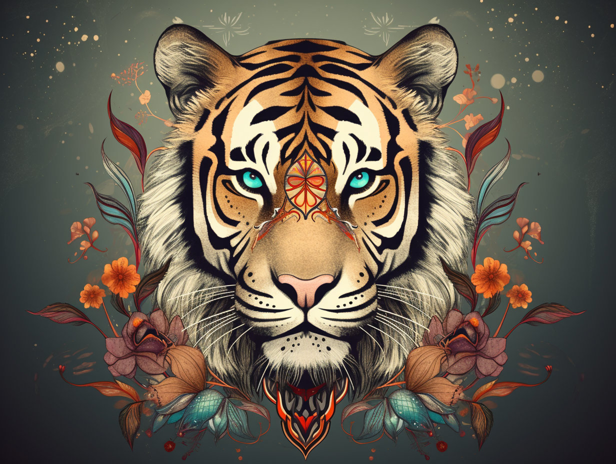 VisionDecor Tiger Window Curtains, Animal Sheer Curtain - 2 Panels ...