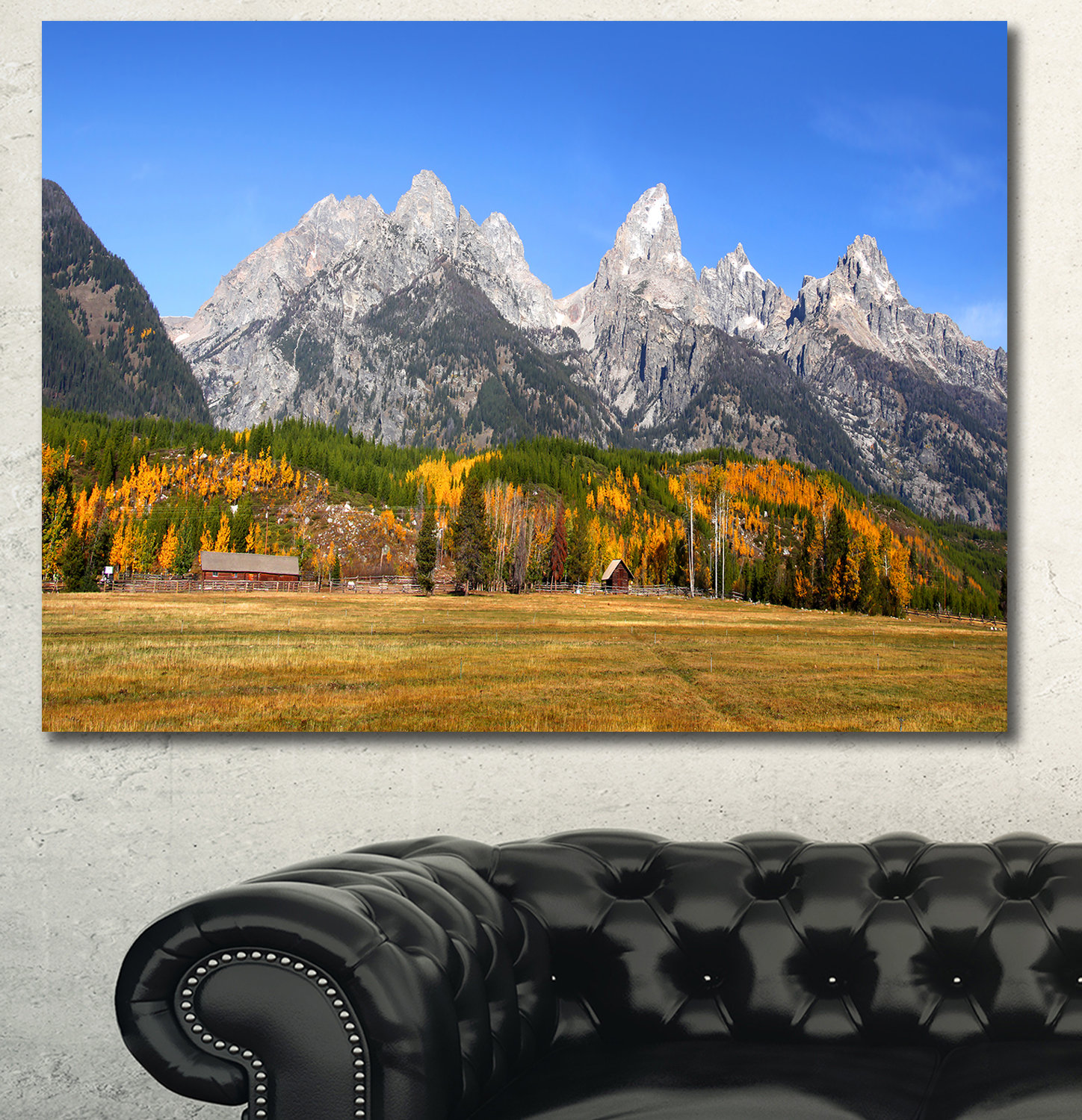 Design Art Grand Tetons Panorama - Wrapped Canvas Photograph Print ...