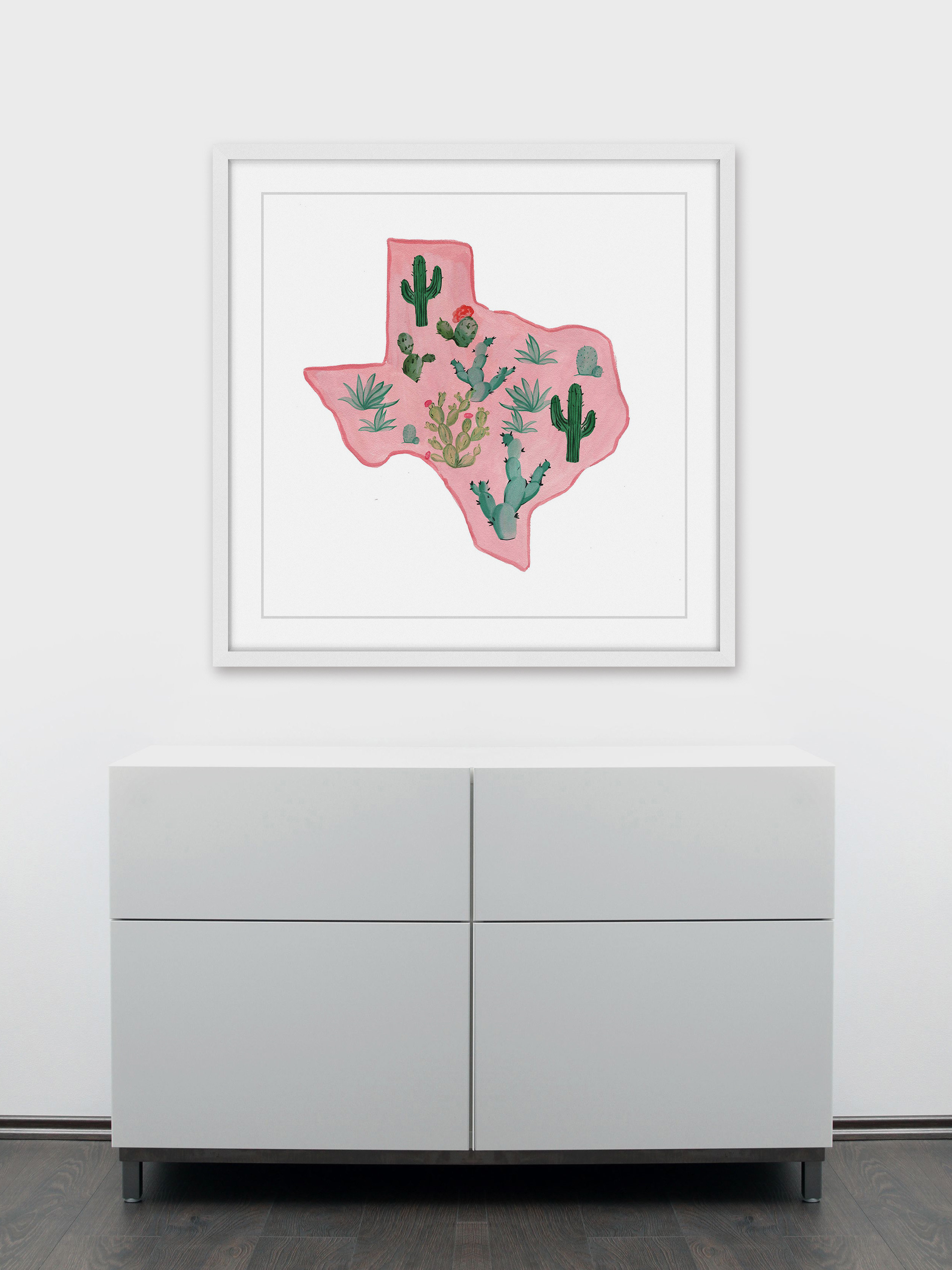 Marmont Hill 'Pink Texas' Framed Print of Painting | Wayfair