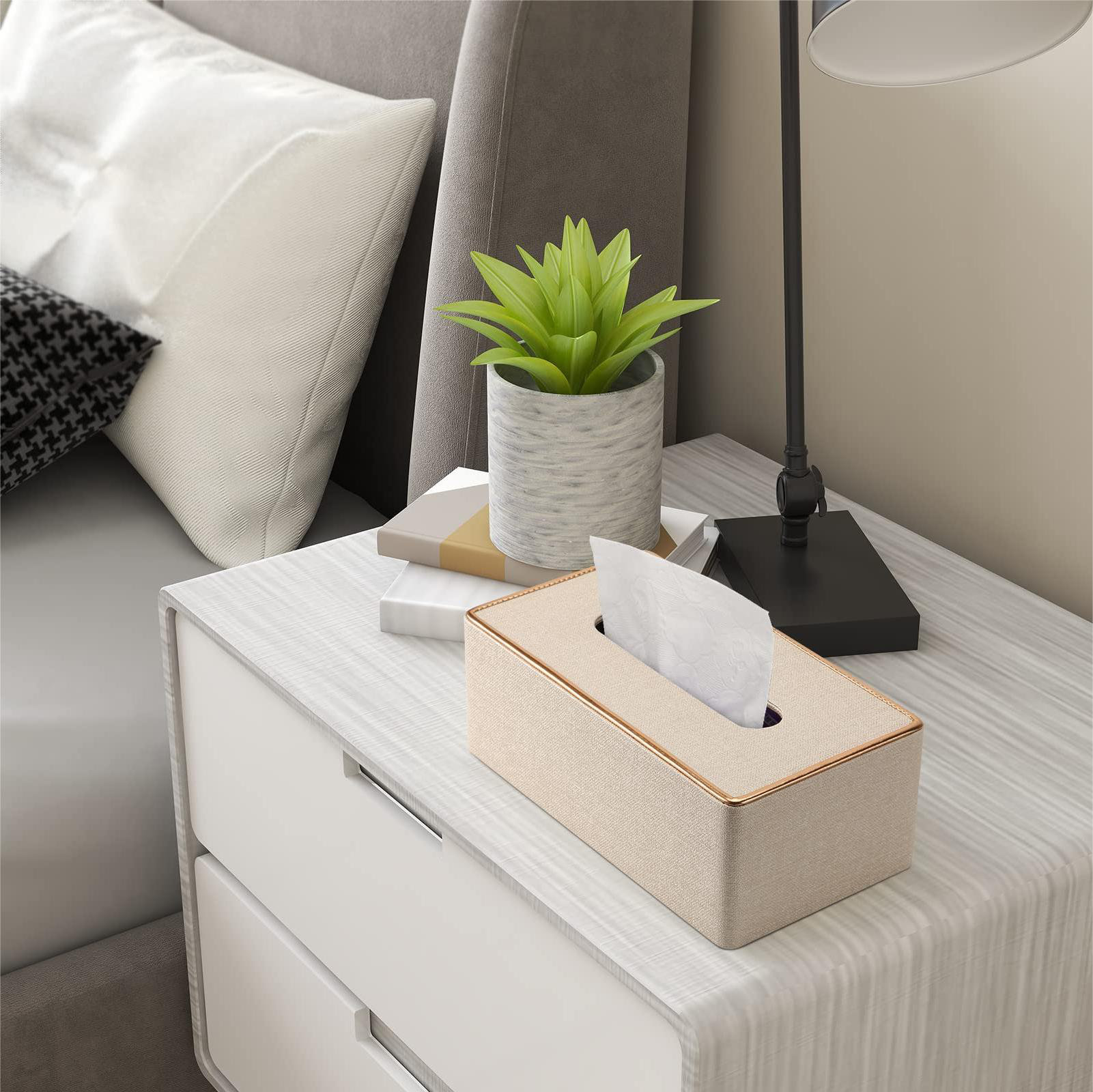 Latitude Run® Box Cover, PU Leather Tissue Box Holder Rectangular ...