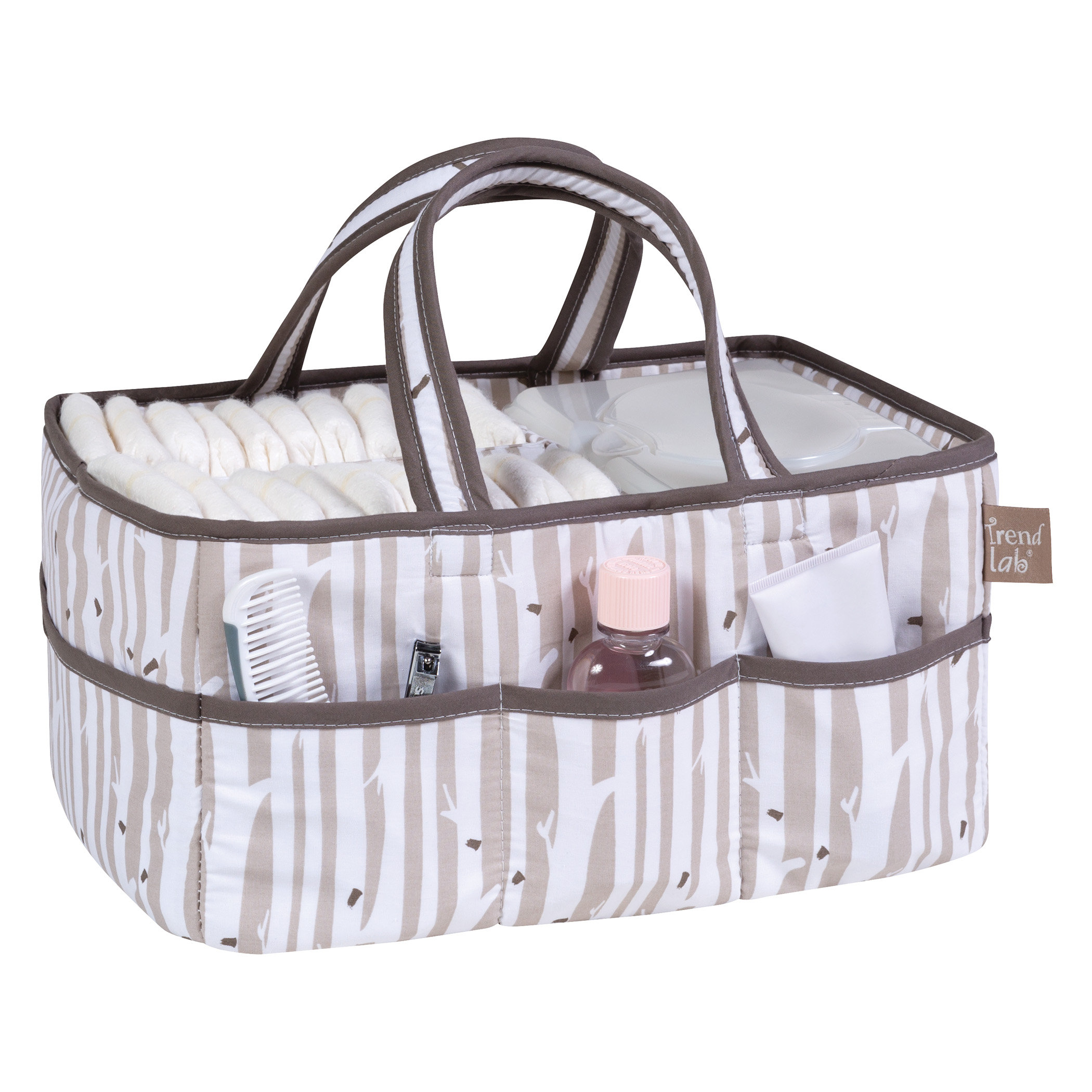 Trend Lab Birch 100% Cotton No Pattern Crib Diaper Stacker & Reviews ...