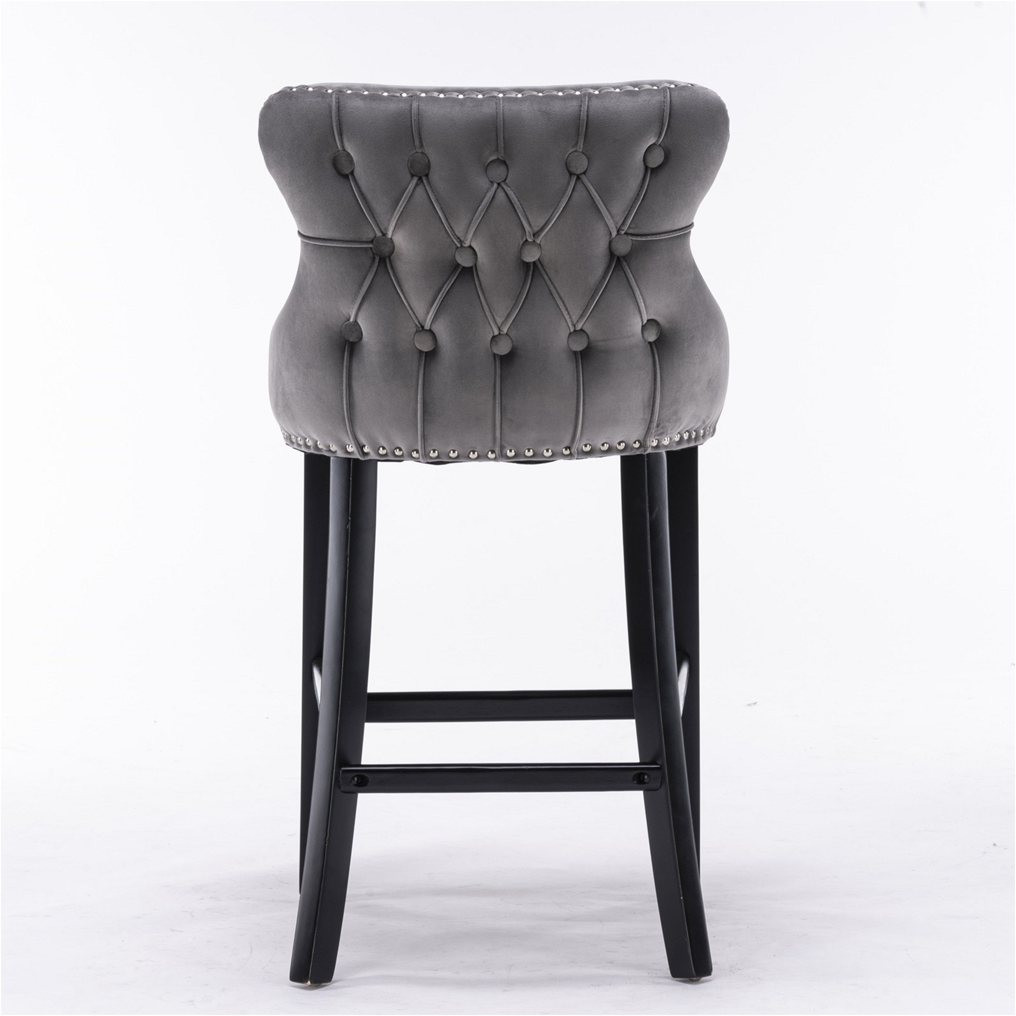 Rosdorf Park Contemporary Velvet Upholstered Wing-Back Barstools With ...