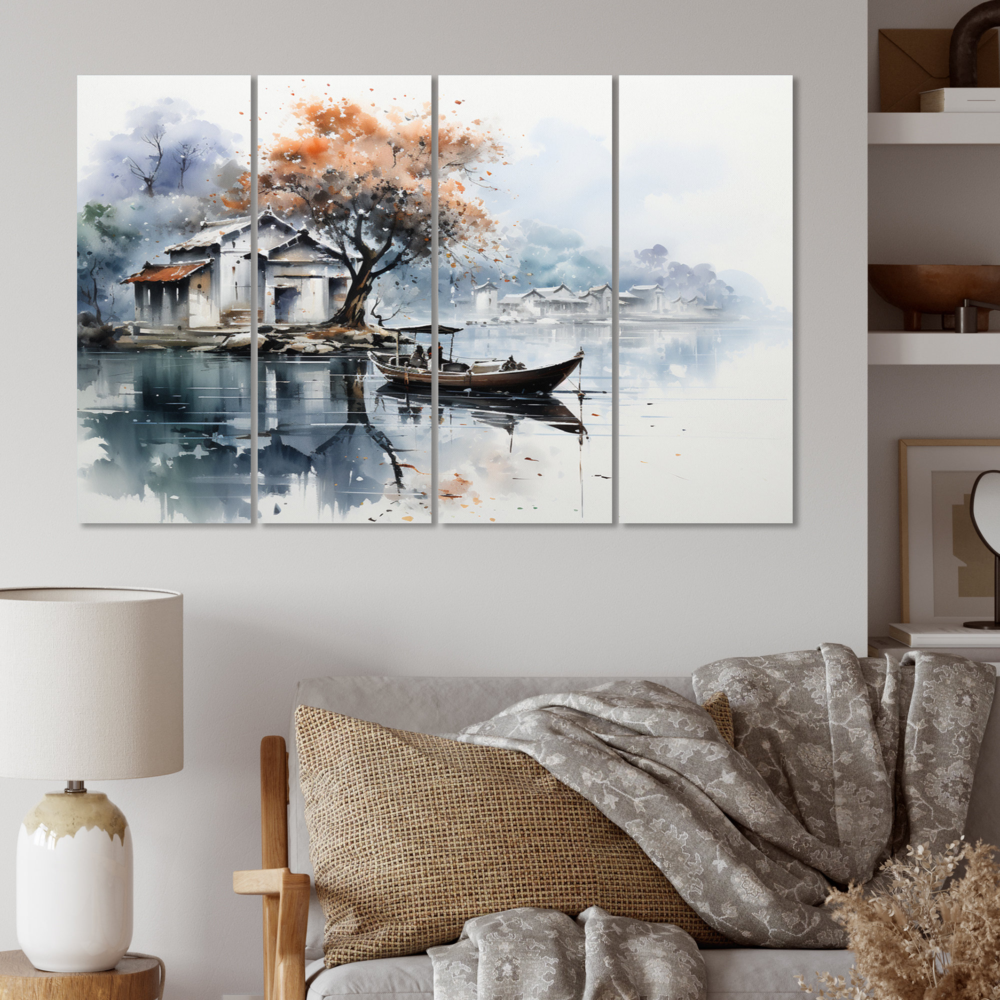 Breakwater Bay Vietnam Hue Perfume River Boat 4 Pieces | Wayfair