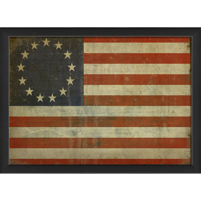 The Artwork Factory Betsy Ross Flag III Framed Graphic Art | Wayfair
