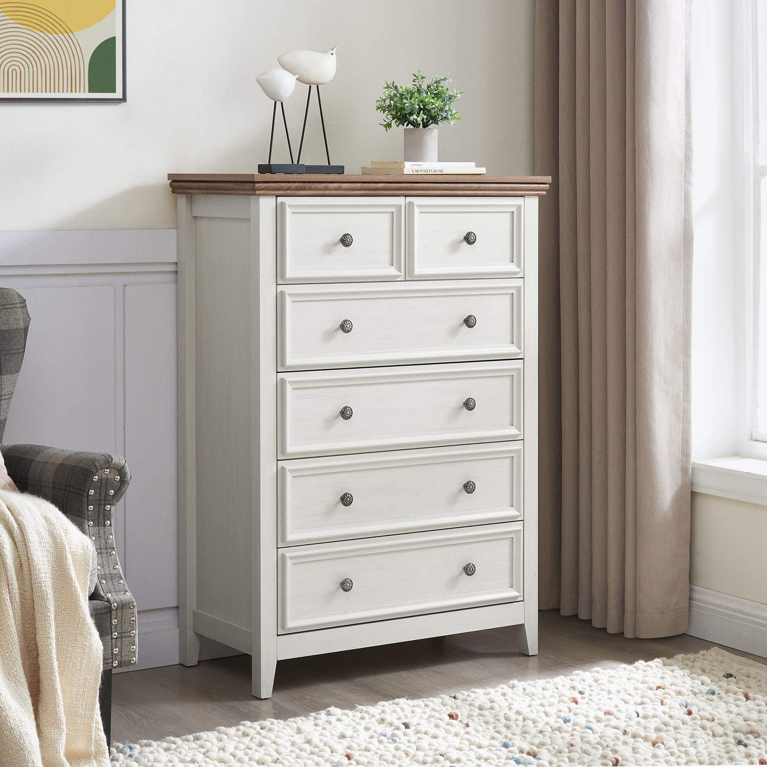 Ophelia & Co. rectangle shape accent chests with 6 drawers | Wayfair