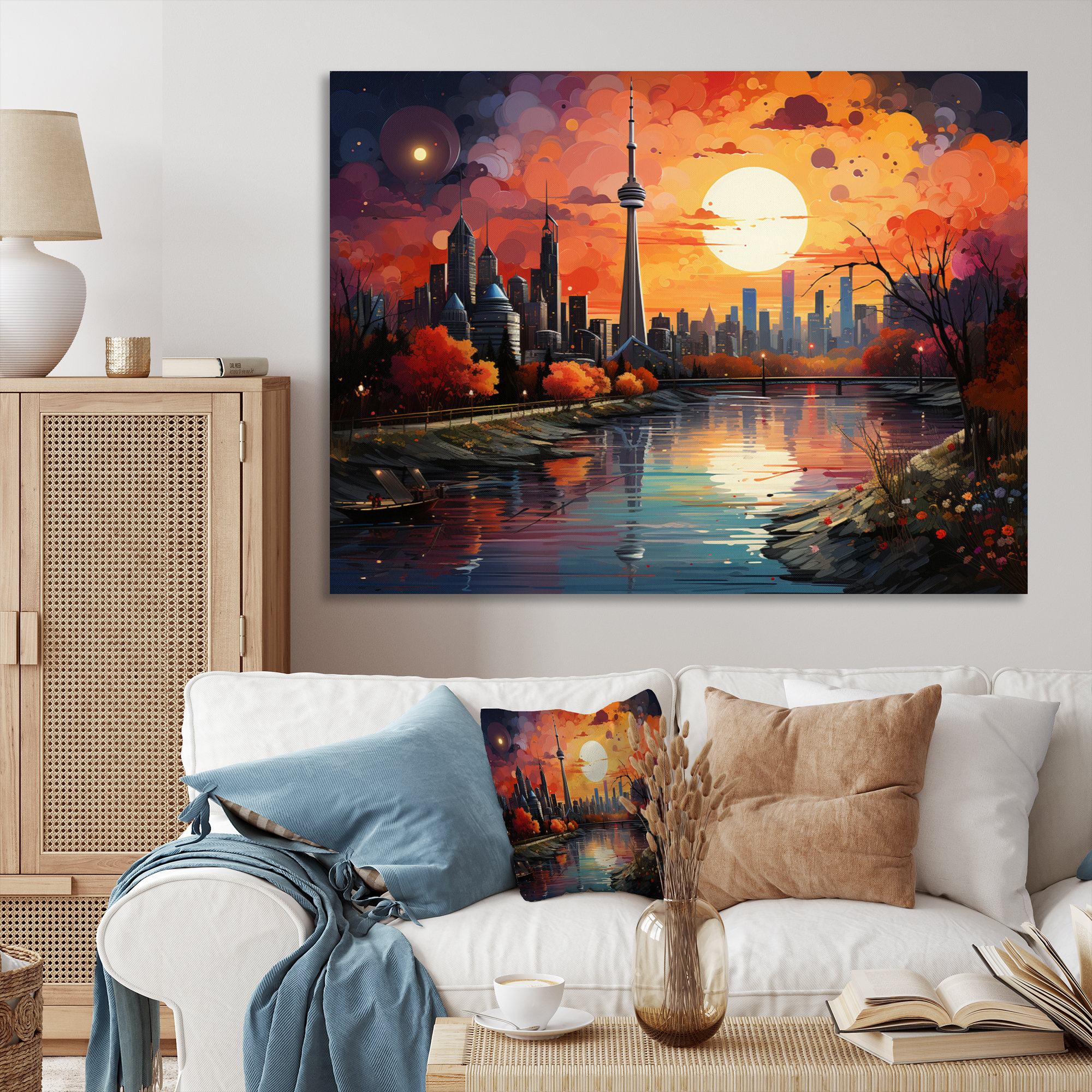 Red Barrel Studio® City Toronto Popart Landscape I Framed On Canvas ...