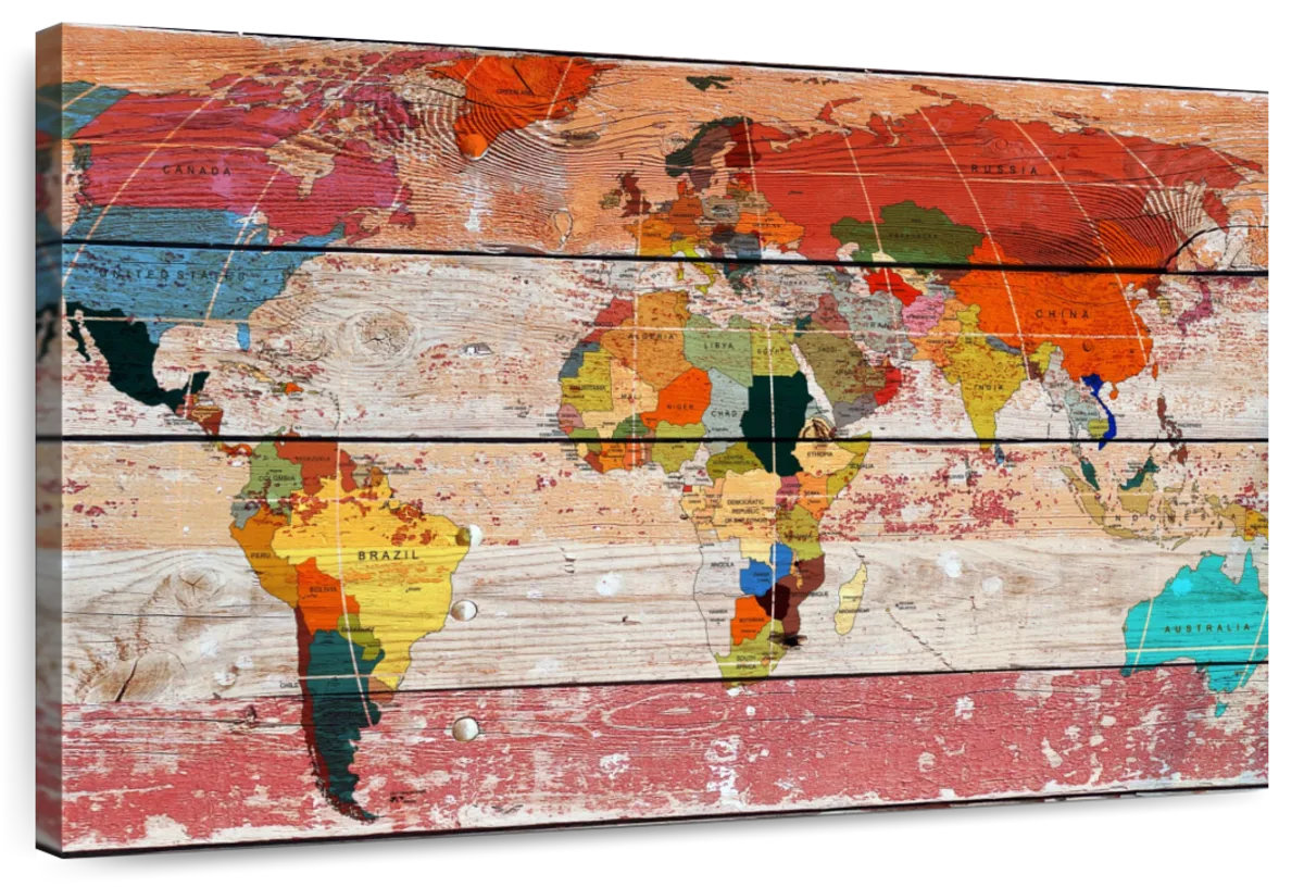 Breakwater Bay Aliaz Classic World Map Grunge - Wayfair Canada