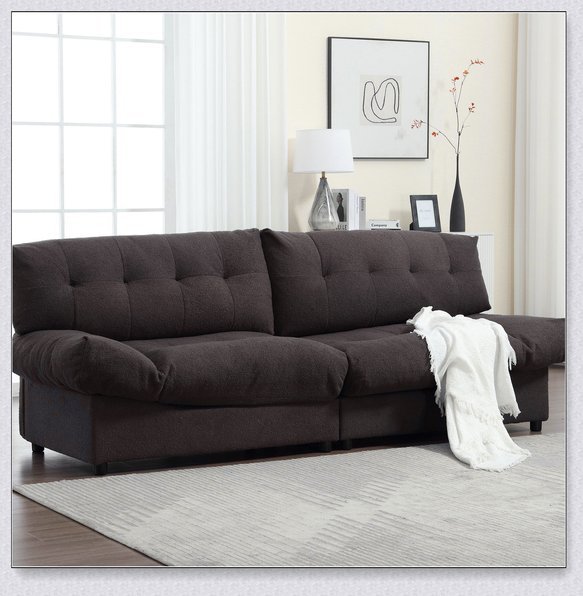 Dakota Fields Cloud Style Sofa, Teddy Comfy Padded Cloud Couch for ...