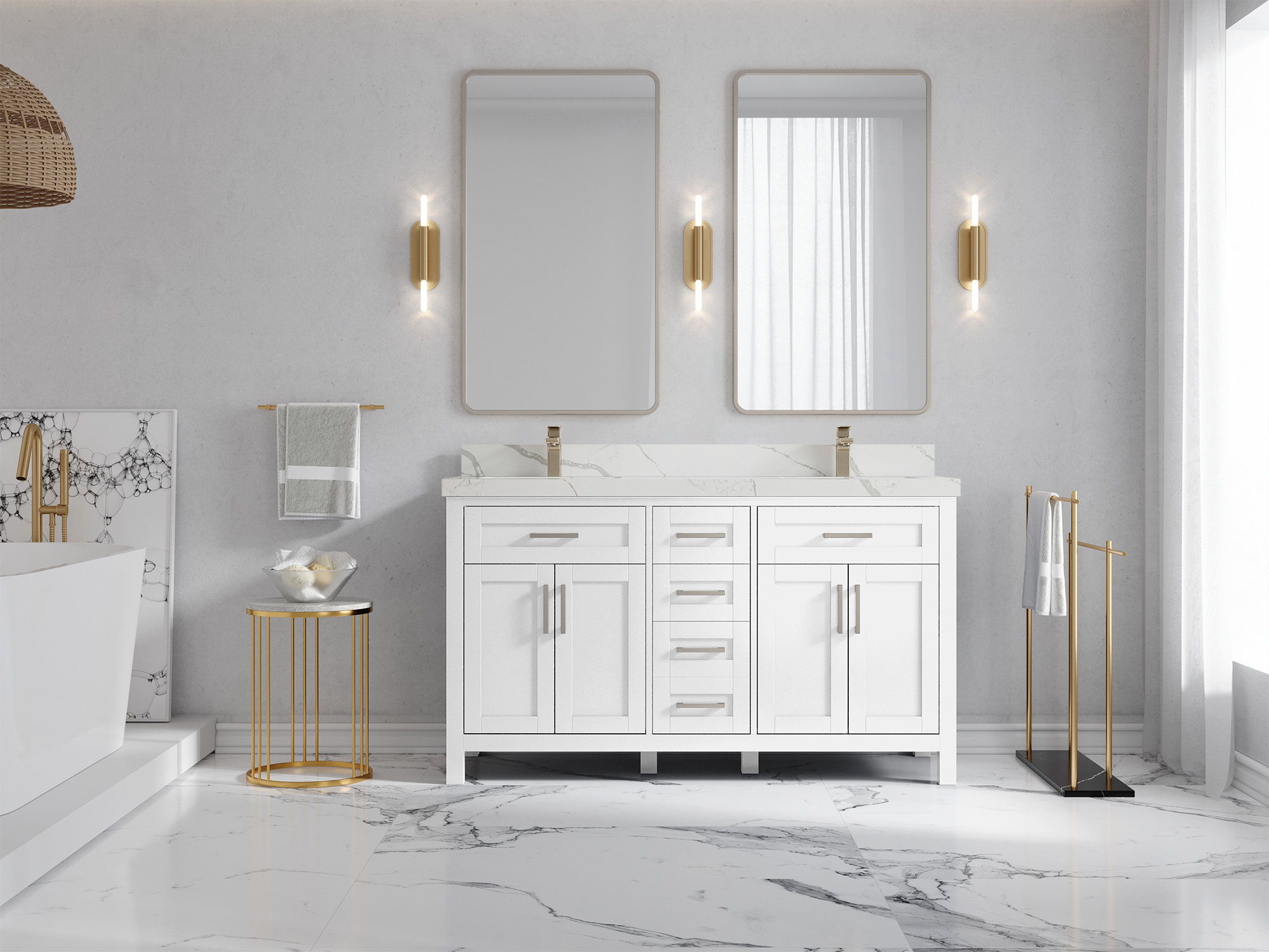 Willow Collections 60" Double Bathroom Vanity Set | Wayfair