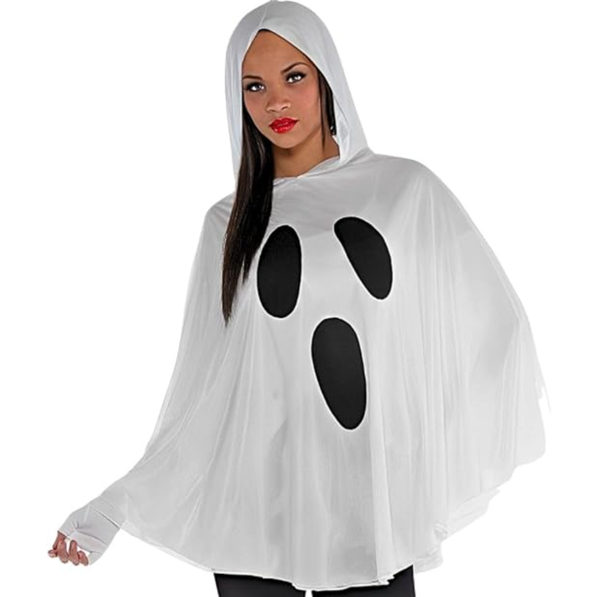 The Holiday Aisle® Spooky White Ghost Poncho Costume For Kids (Child ...