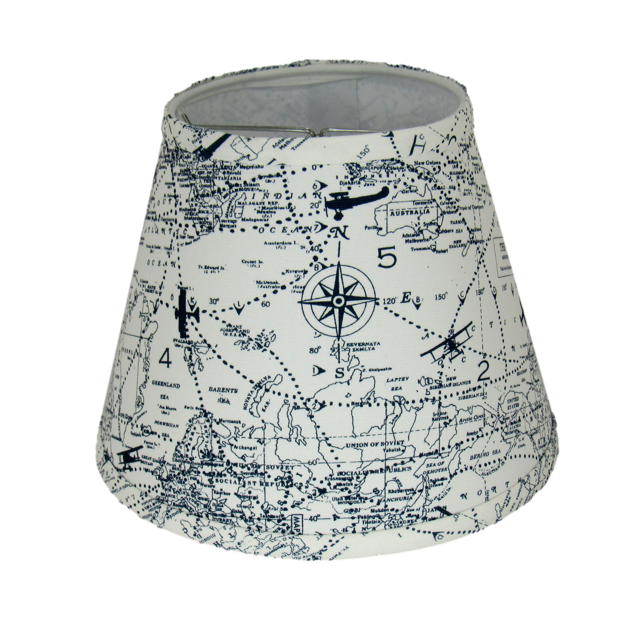 Breakwater Bay Navy World Map Clip-On Lamp Shade – Travel-Inspired ...