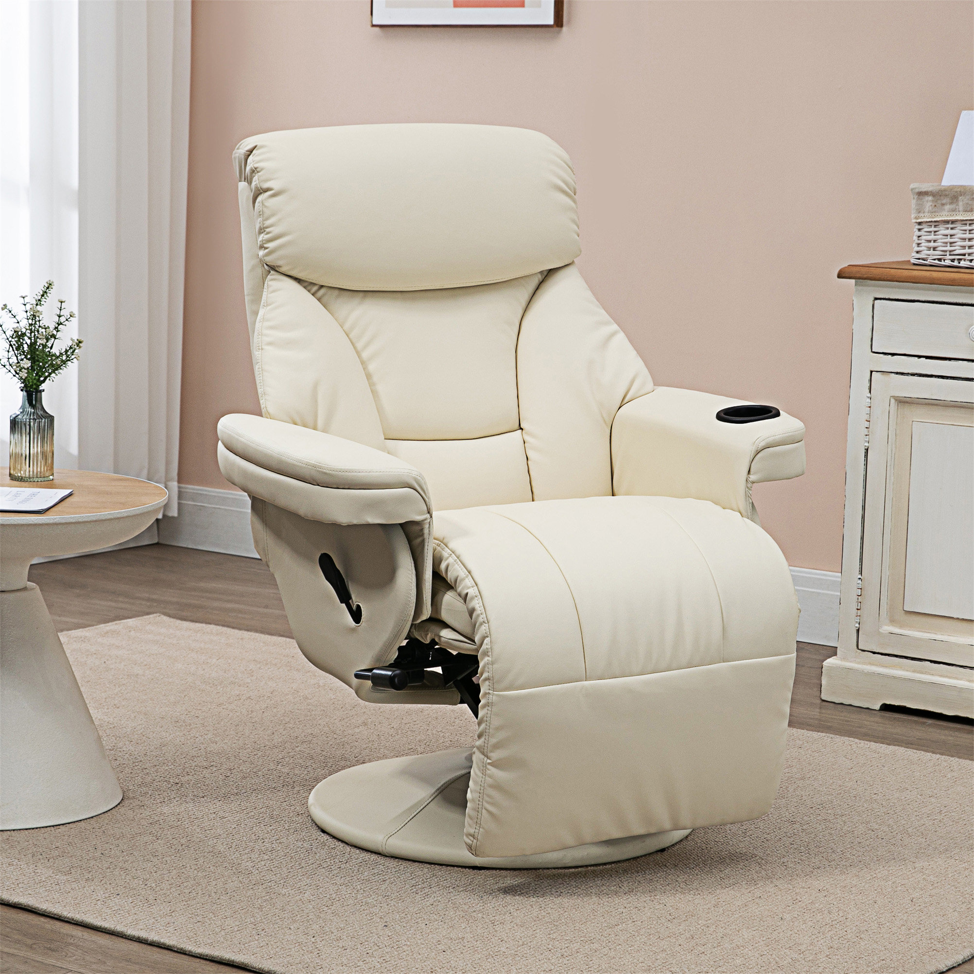 Isabelle & Max™ HOMCOM Manual Recliner, Swivel Lounge Armchair With ...