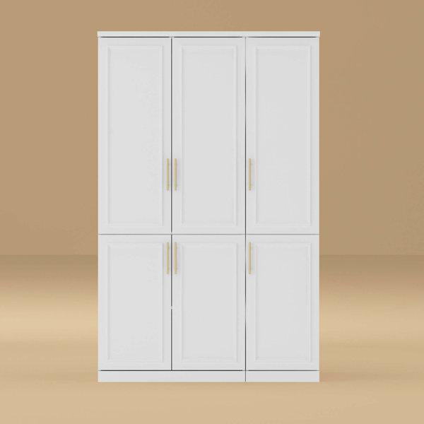 Willa Arlo™ Interiors Sandhurst 74.9'' H 6-Door Wardrobe Armoire with 2 ...