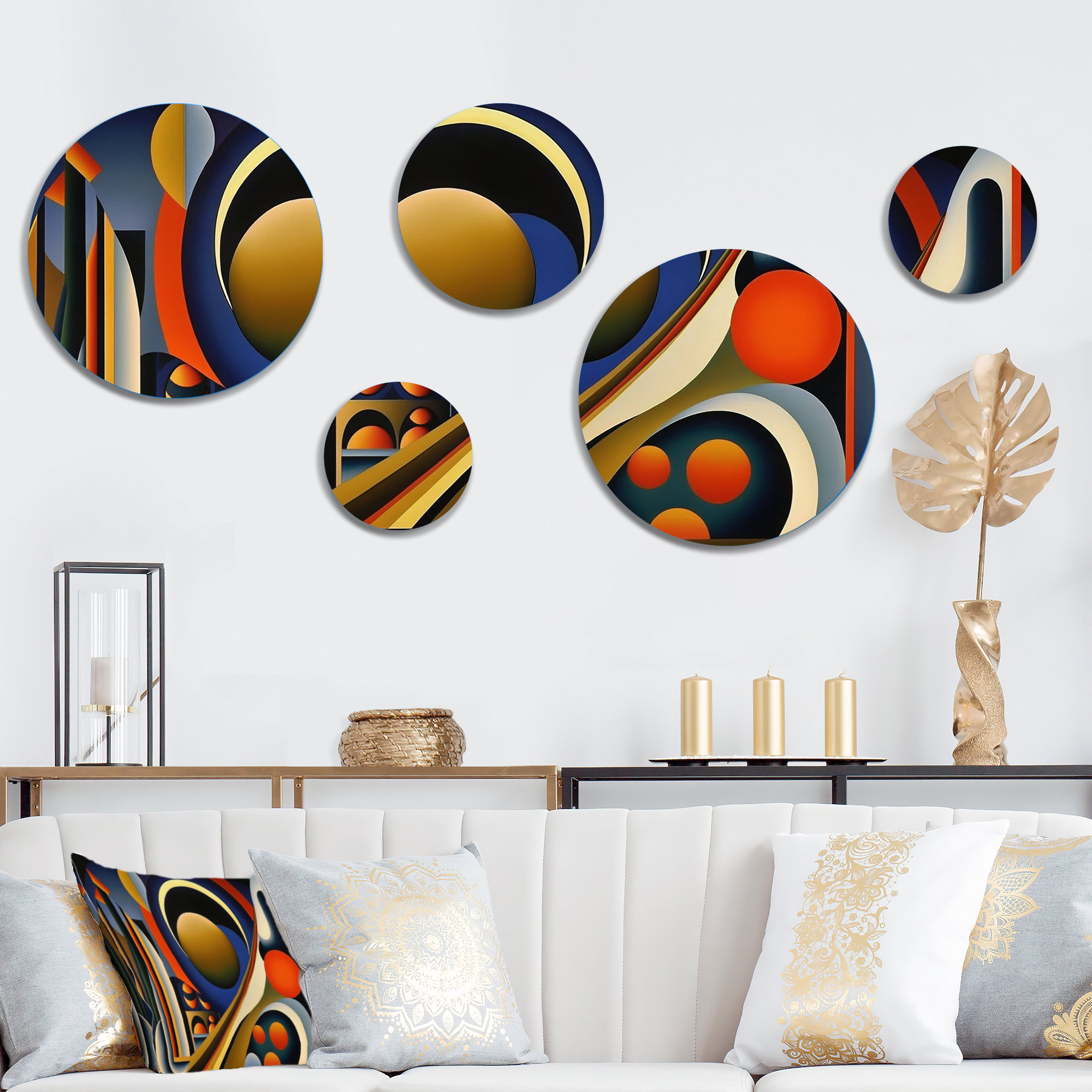 Design Art Circular Retro Dynamics III - Modern Geometric Metal Wall ...