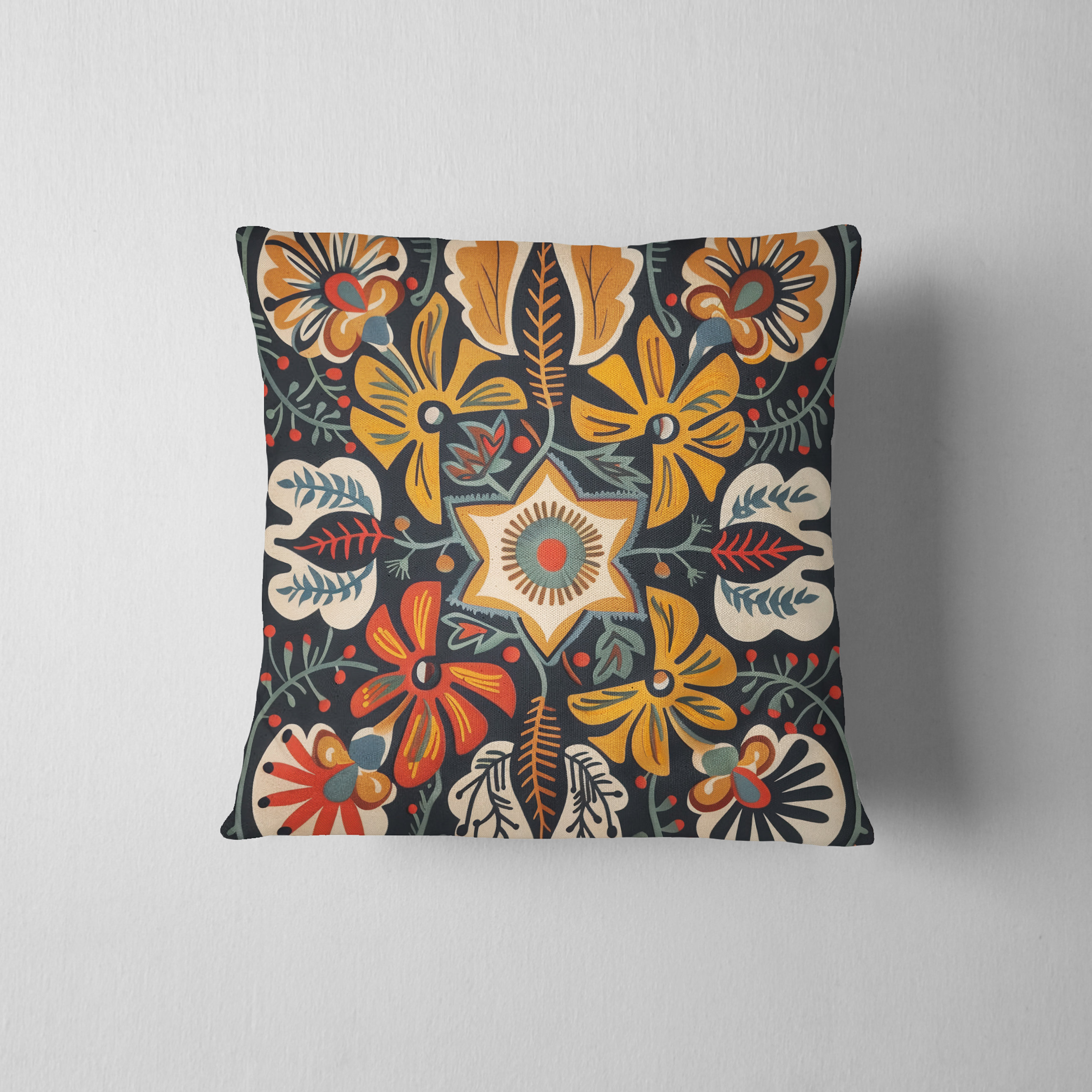 Days End Designs Folk Maximalist Floral Reversible Pillow Cover | Wayfair