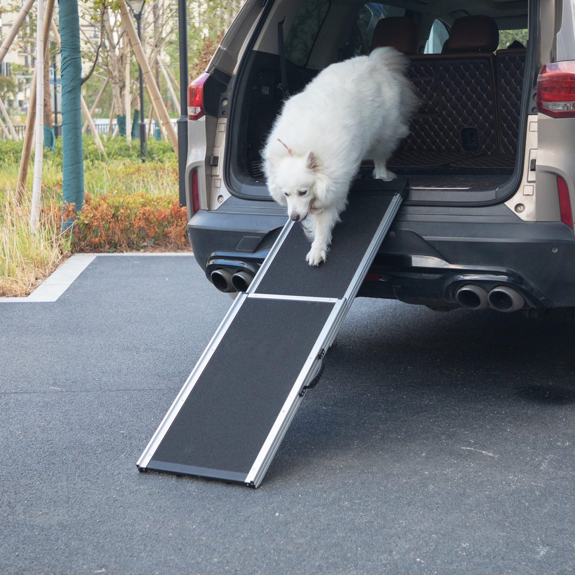 Tucker Murphy Pet™ Aluminum Dog Ramp For Car, Dog Portable Step Ramp ...