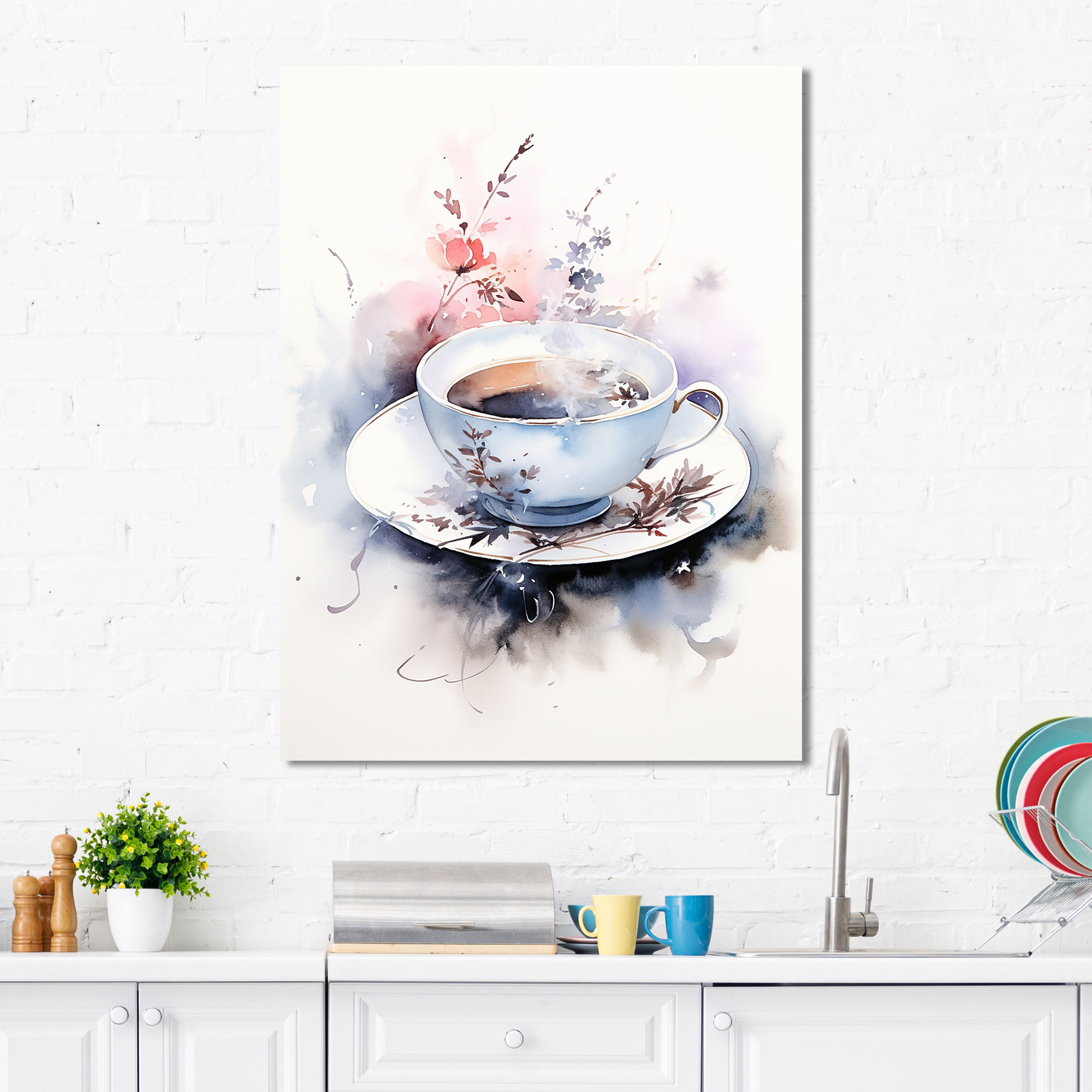 Winston Porter Watercolor Chinese Tea Elegance - Coffee & Tea Wall Art ...