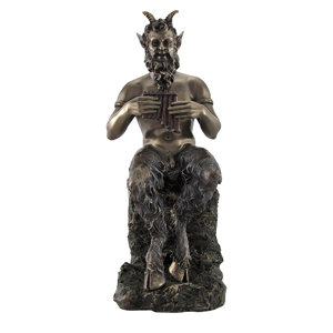 Astoria Grand Pan, The Greek Faun God Of Wild Places, Sitting On A Rock ...