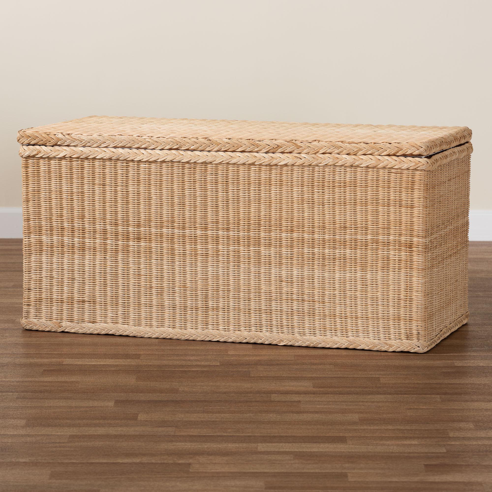 Dakota Fields Bali & Pari Caden Braided Natural Rattan Chest With Lift ...
