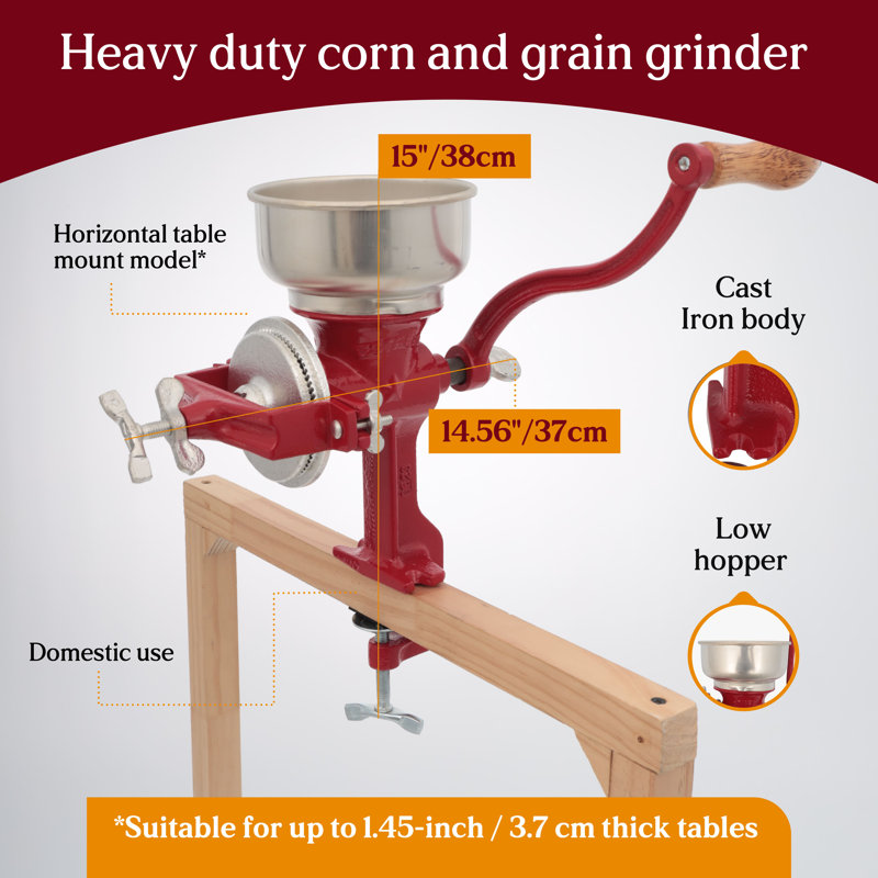 Estrella Mexican Cast Iron Grain Grinder Low Hopper, Estrella Corn Mill ...
