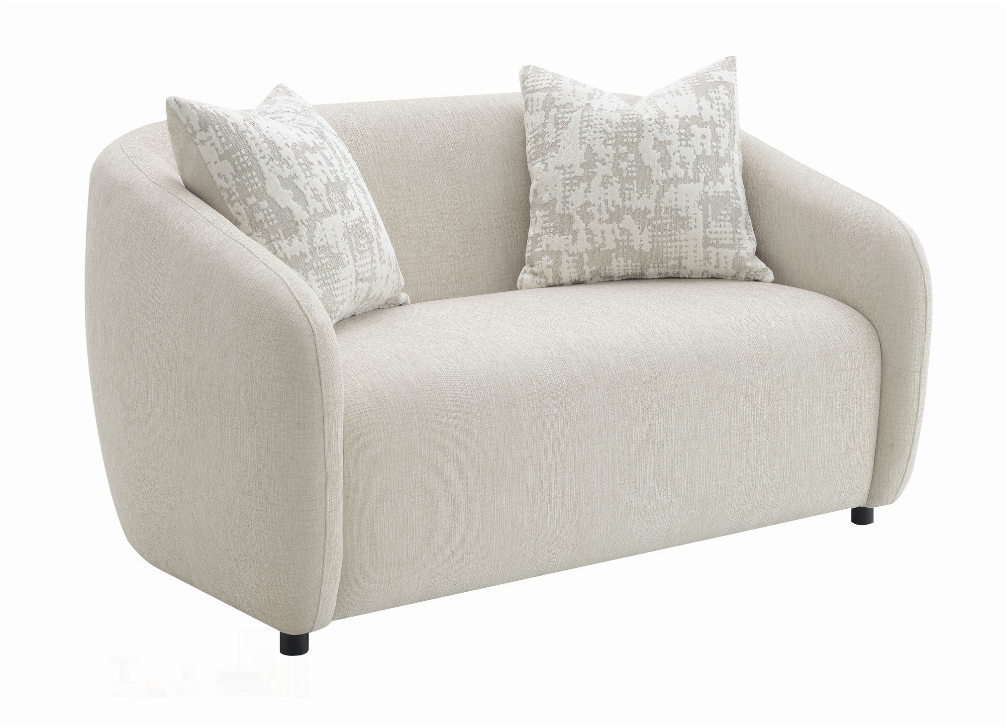 Latitude Run® Modern Linen-Like Breathable Loveseat with 3 Pillows ...