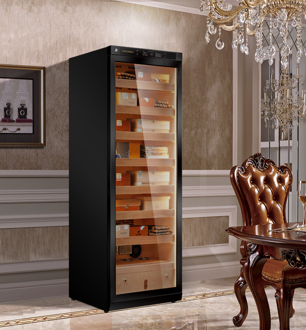 Raching Cigar Climate Control Cabinet, Raching 380l Cigar Humidor ...