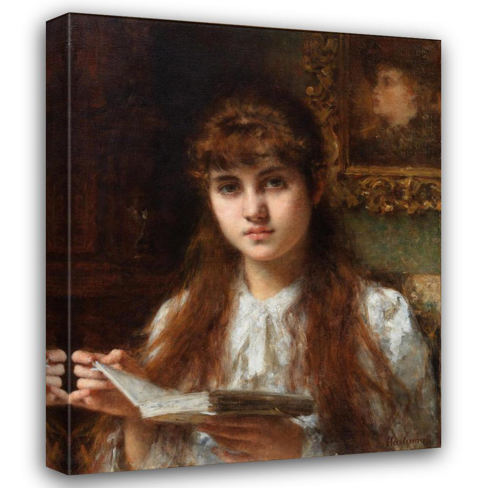 Astoria Grand "Girl Reading" by Alexei Harlamoff - Gallery Wrap Canvas ...