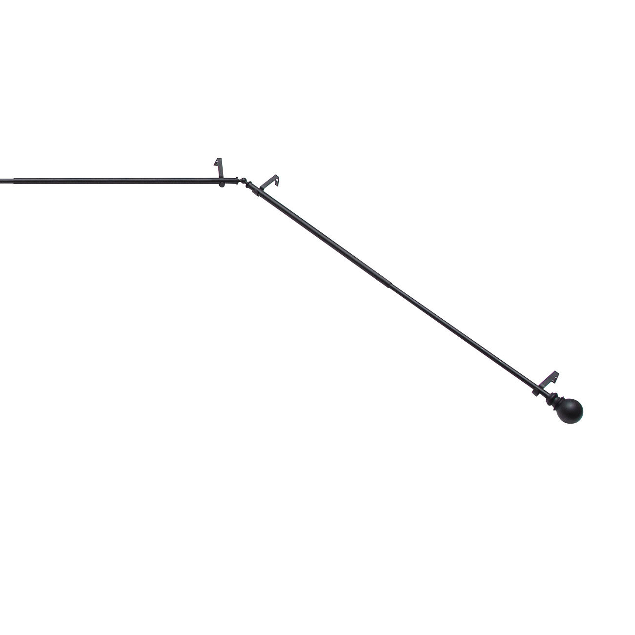 Kenney Ball End Bay Window Curtain Rod, 78-144" Adjustable Length: 22 ...