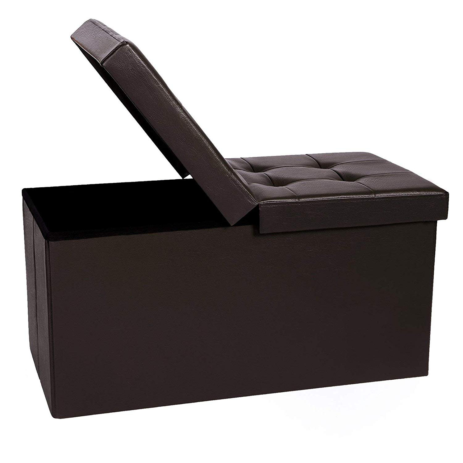 Winston Porter Delmont 30" Wide Faux Leather Rectangle Storage Ottoman ...