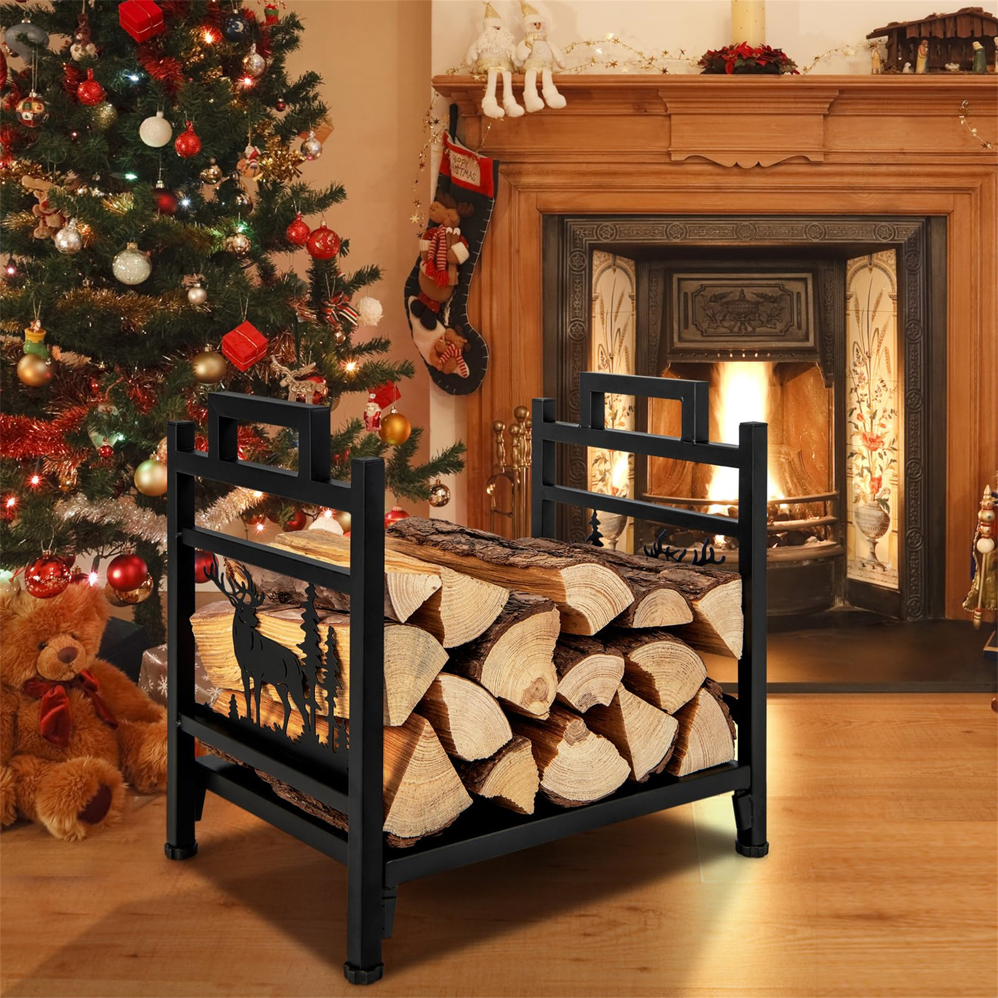 Latitude Run® Firewood Rack, Metal Log Storage Rack, | Wayfair