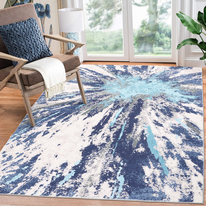 Wrought Studio Abstract Machine Washable Rug for Living Room Bedroom ...