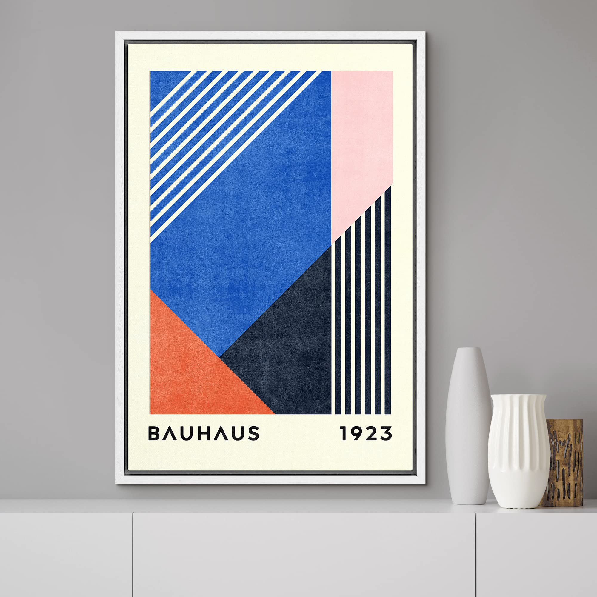 IDEA4WALL Abstract Vibrant Color Blocks Blue Pink Orange Geometric ...